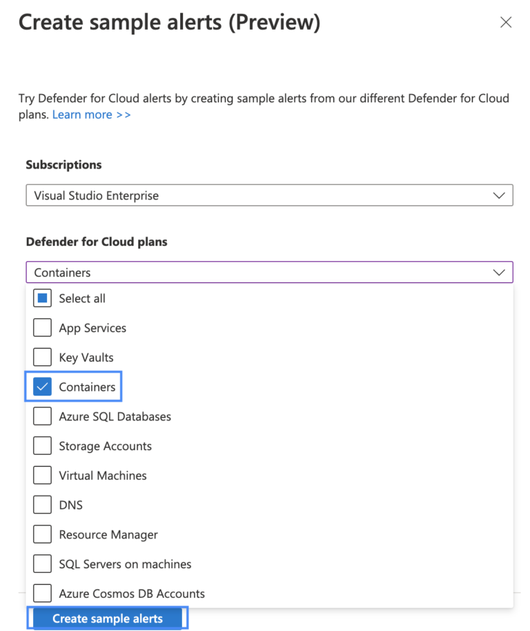 Generate Alerts Samples for Containers plan – ZiGMaX IT Blog